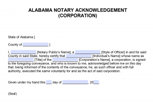 Free Alabama Individual Notary Acknowledgement - PDF - Word