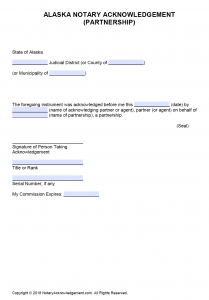 Free Alaska Notary Acknowledgement Forms - PDF - Word