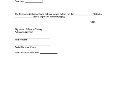 Free Arizona Notary Acknowledgement - Individual Acting as Principal by ...