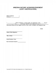 Free Arizona Notary Acknowledgement Forms - PDF - Word