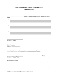 Free Arkansas Notary Acknowledgement Forms - PDF - Word