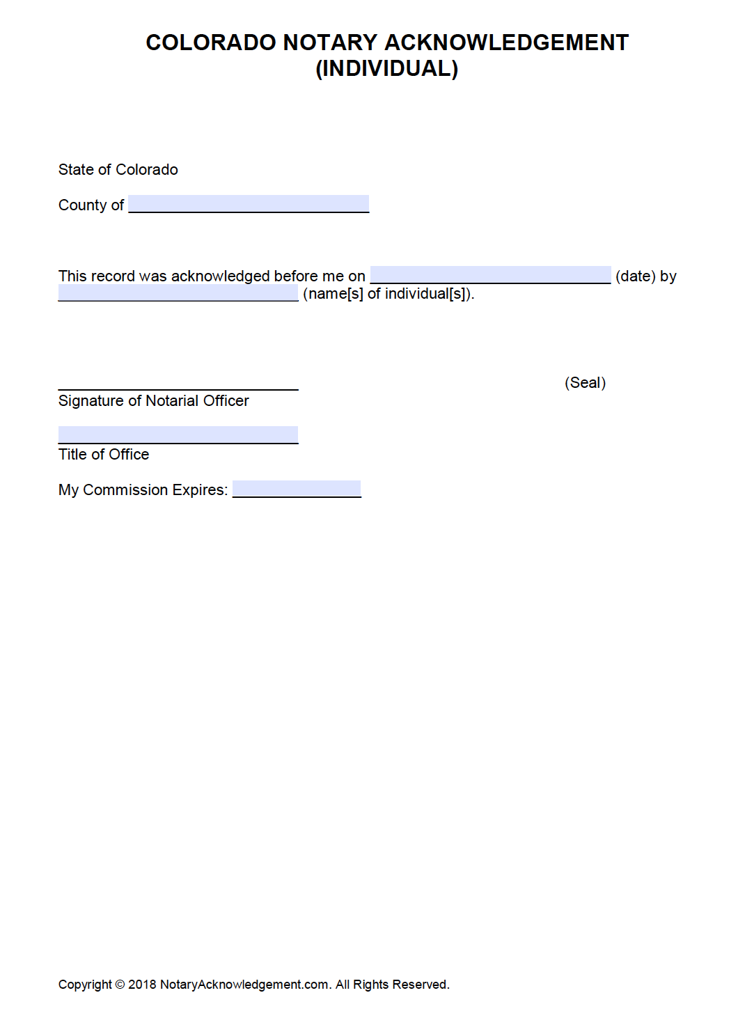 Notary Template Georgia PDF Template