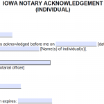 Free Iowa Notary Acknowledgement - Representative - PDF - Word