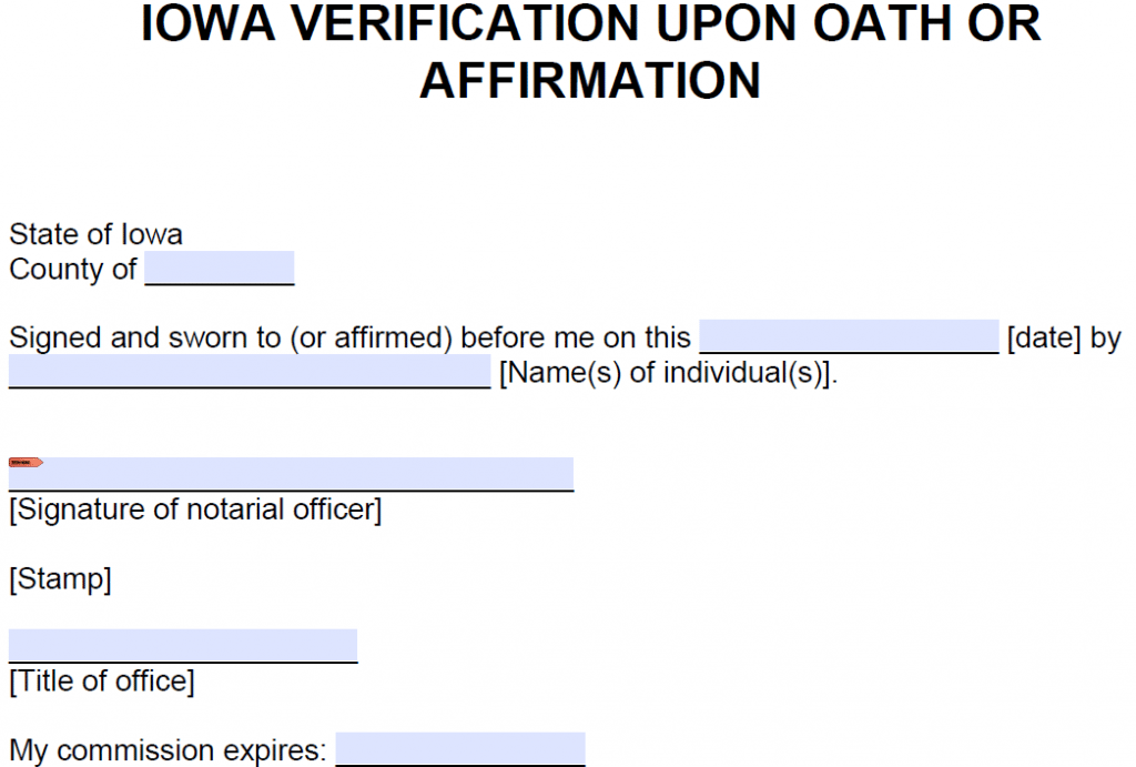 Free Iowa Notary Acknowledgment Forms - PDF - Word
