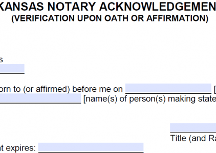 Free Kansas Notary Acknowledgement - Individual - PDF - Word