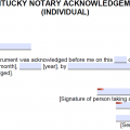 Free Kentucky Notary Acknowledgement Forms - PDF - Word