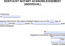 Free Kentucky Notary Acknowledgement - Representative - PDF - Word