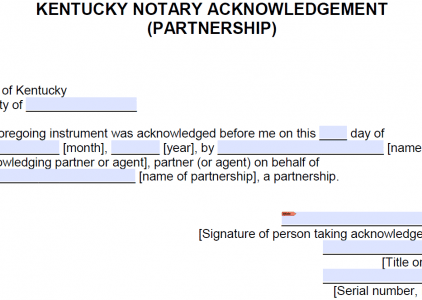 Free Kentucky Notary Acknowledgement - Individual - PDF - Word