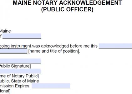 Free Maine Notary Acknowledgement - Individual - PDF - Word