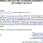 Free Maryland Notary Acknowledgement - Individual - PDF - Word