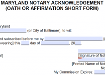 Free Maryland Notary Acknowledgement - Individual - PDF - Word