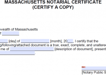 Free Massachusetts Notarial Certificate - Witness a Signature - PDF - Word