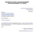 Free New Mexico Notary Acknowledgement Forms - PDF - Word