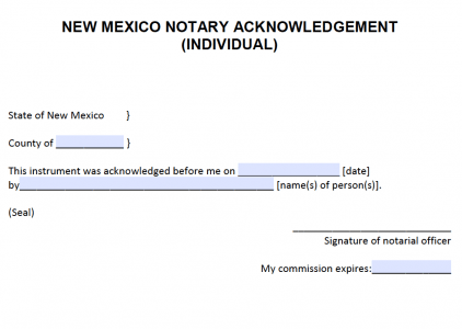 Free New Mexico Notarial Certificate - Oath or Affirmation - PDF - Word