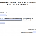 Free New Mexico Notary Acknowledgement Form - Representative Capacity ...