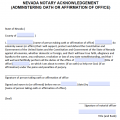 Free Nevada Notary Acknowledgement Forms - PDF - Word