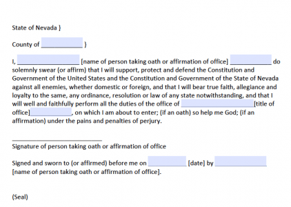 Free Nevada Notary Certificate for Execution of Jurat - PDF - Word