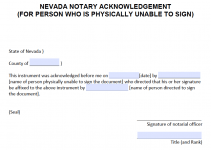Free Nevada Notary Certificate for Execution of Jurat - PDF - Word