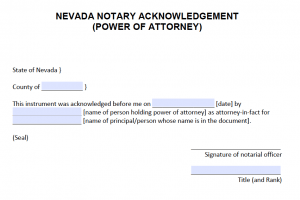 Free Nevada Notary Acknowledgement Forms - PDF - Word
