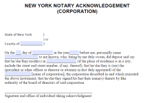 Free New York Notary Acknowledgement – Uniform Certificate - PDF - Word