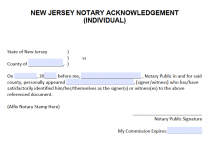 Free New Jersey Notary Acknowledgement – Proof of Execution - PDF - Word