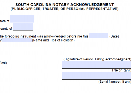 Free South Carolina Notarial Certificate - Affidavit for Certification ...