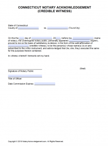 Free Connecticut Notary Acknowledgement Forms - PDF - Word
