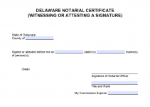 Free Delaware Notarial Certificate - Verification Upon Oath or ...