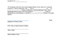 Free Florida Notary Acknowledgement - Individual - PDF - Word