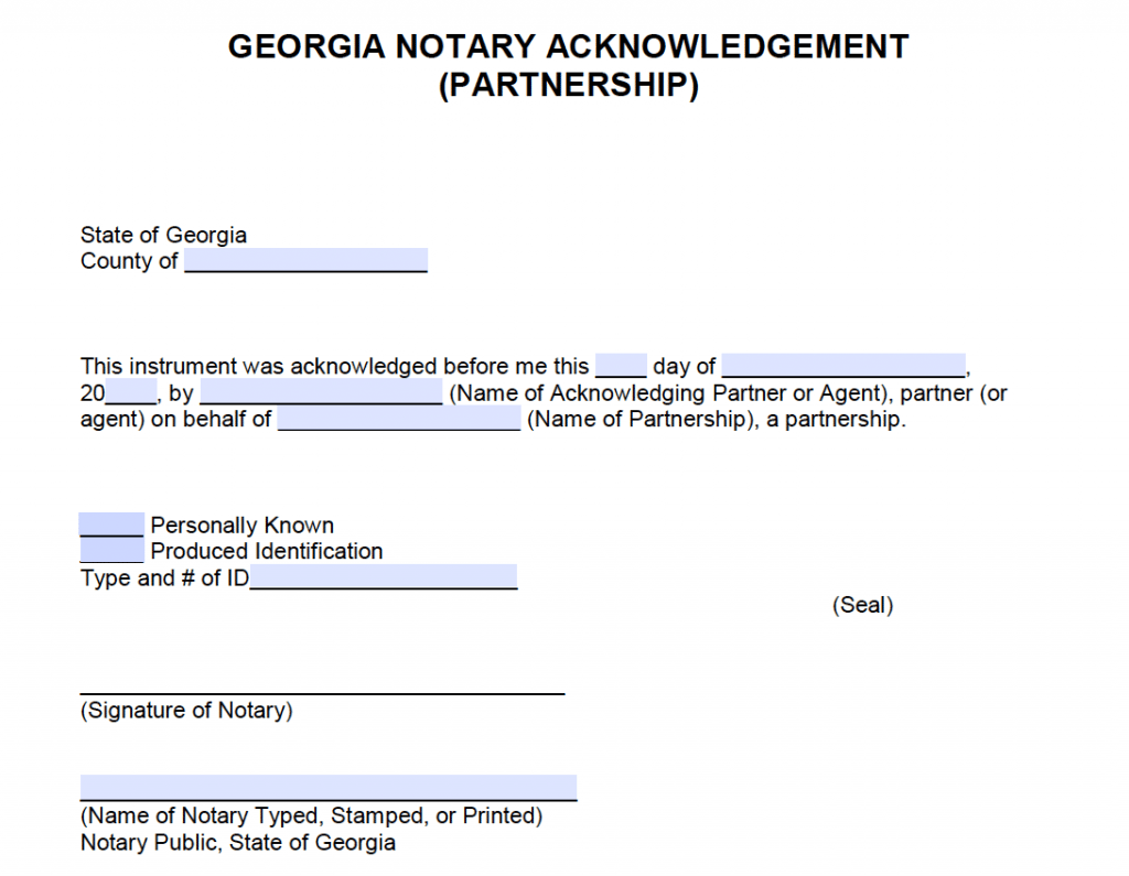 Free Georgia Notary Acknowledgement Individual Pdf Word Images And