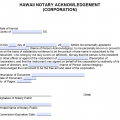 Free Hawaii Notary Acknowledgement Form - PDF - Word
