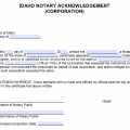 Free Idaho Notary Acknowledgement Forms - PDF - Word