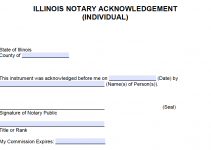 Free Illinois Notary Acknowledgement - Corporation - PDF - Word