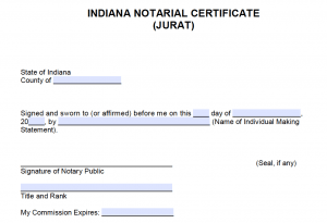 Indiana Notary Acknowledgement Forms Archives - Notary Acknowledgement