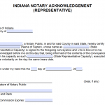 Free Indiana Notary Acknowledgement - Individual - PDF - Word