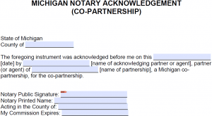 Free Michigan Notary Acknowledgement Forms - PDF - Word