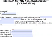 Free Michigan Notary Acknowledgement - Individual - PDF - Word