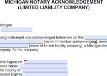 Free Michigan Notary Acknowledgement - Individual - PDF - Word