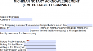 Free Michigan Notary Acknowledgement Forms - PDF - Word