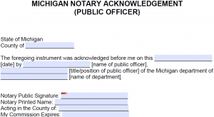 Free Michigan Notary Acknowledgement Forms - PDF - Word