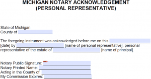 Free Michigan Notary Acknowledgement Forms - PDF - Word