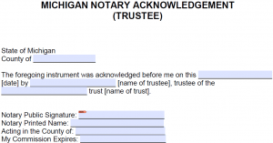 Free Michigan Notary Acknowledgement Forms - PDF - Word