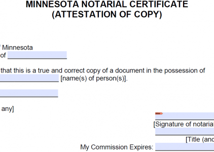 Free Minnesota Notary Acknowledgement - Individual - PDF - Word