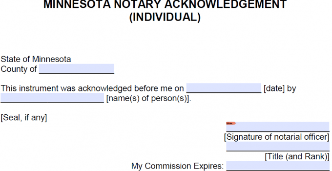 Free Minnesota Notary Acknowledgement Forms - PDF - Word