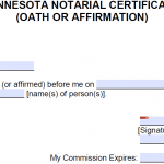 Free Minnesota Notarial Certificate - Witness Signature - PDF - Word
