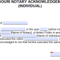 Free Missouri Notary Acknowledgement Forms - PDF - Word