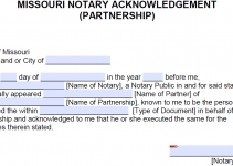 Free Missouri Notary Acknowledgement - Individual - PDF - Word
