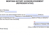 Free Montana Notary Acknowledgement - Individual - PDF - Word