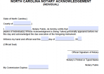 Free North Carolina Corporate Notary Acknowledgement – Absent Signatory ...