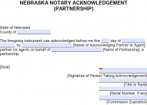Free Nebraska Notary Acknowledgement Forms - PDF - Word
